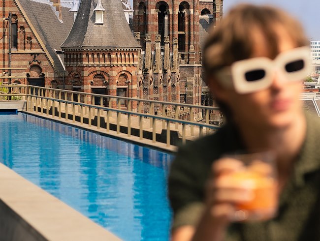 WET Deck Swimming Pool on the rooftop terrace of W Amsterdam